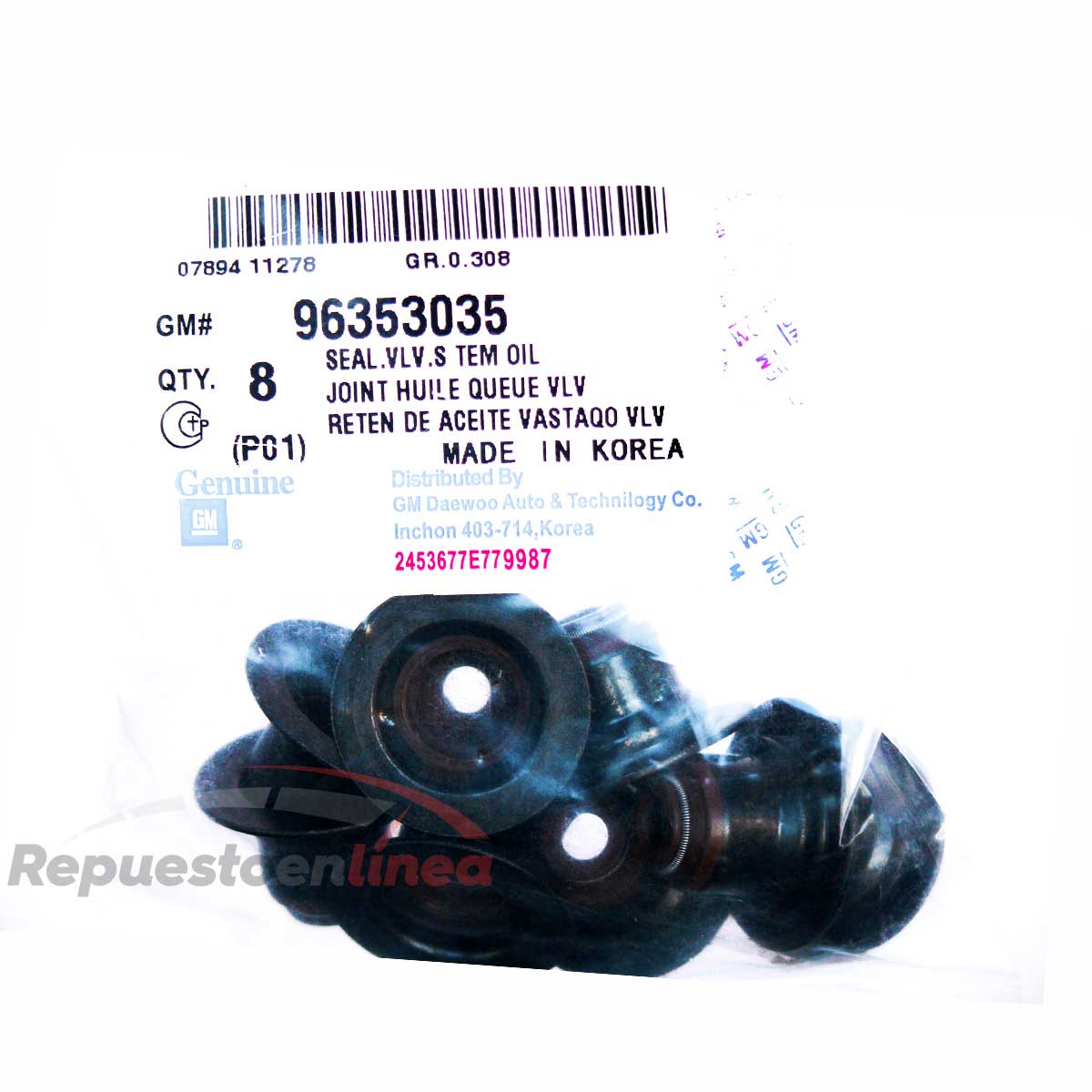 Gomas de Valvulas Aveo 1.6 ORIGINAL GM 8 unidades - Repuestoenlinea.com